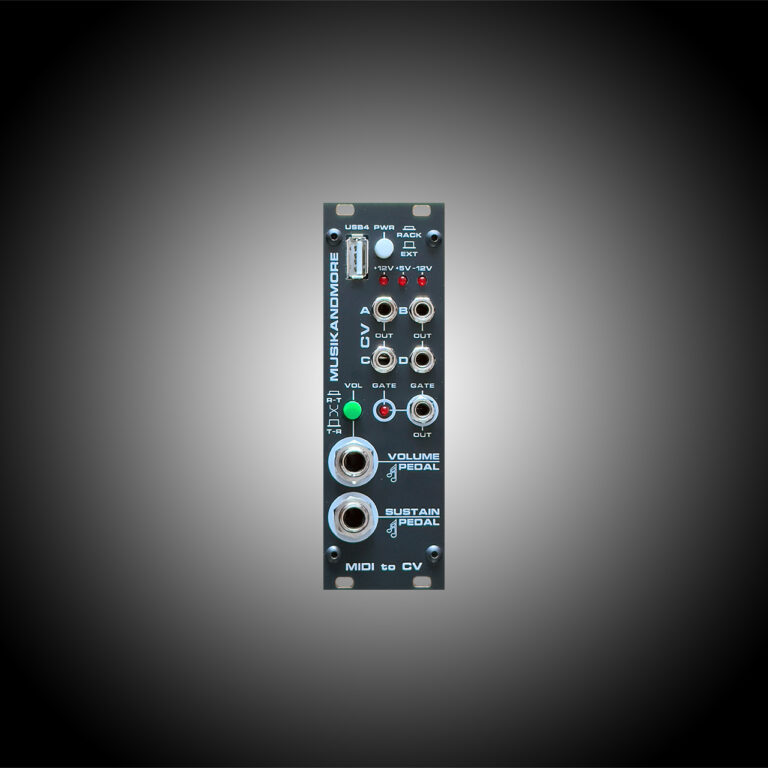 8TE Frontpanel Midi to CV-Pedal-USB DIY-Kit - musikandmore.net